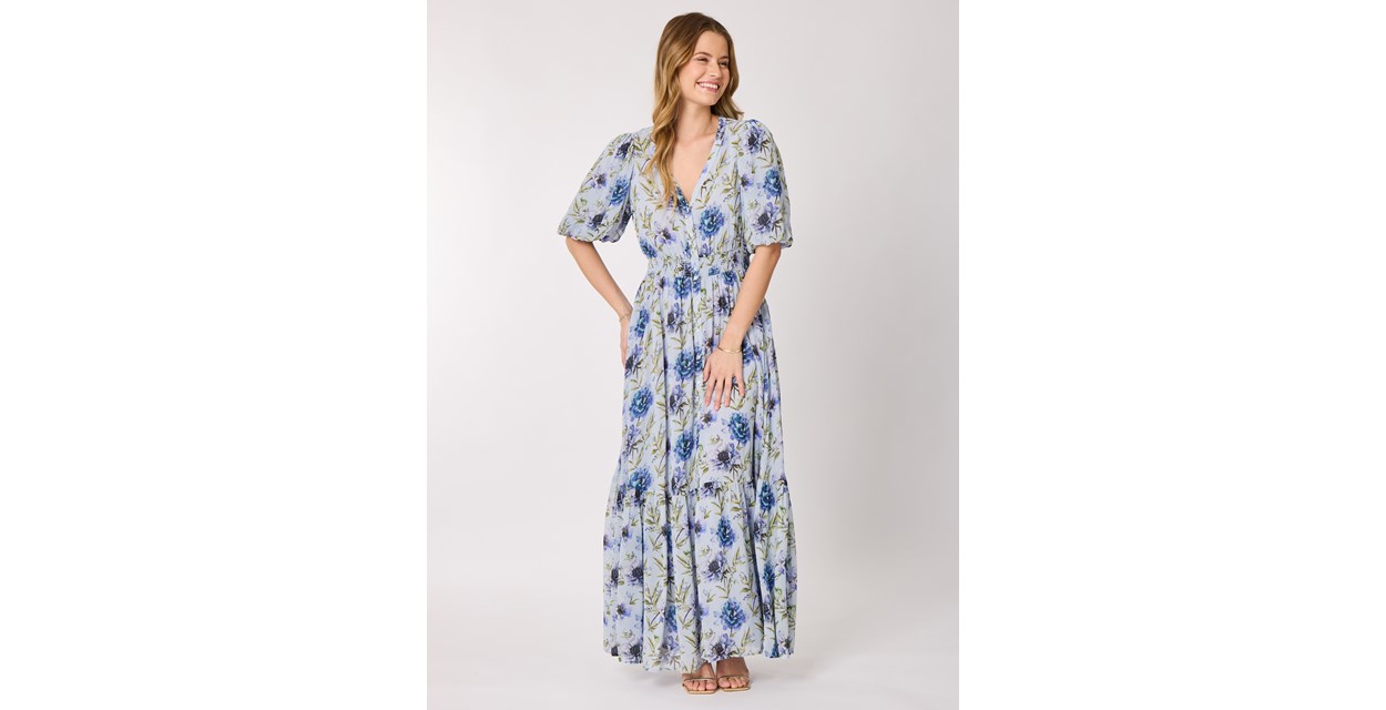 Allegra maxi kjole Navy Peony | VIC