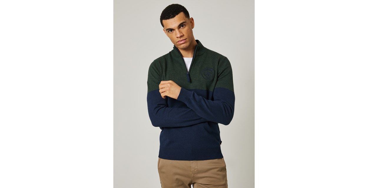 Lucien colorblock zipneck Guc Deep Depths | VIC