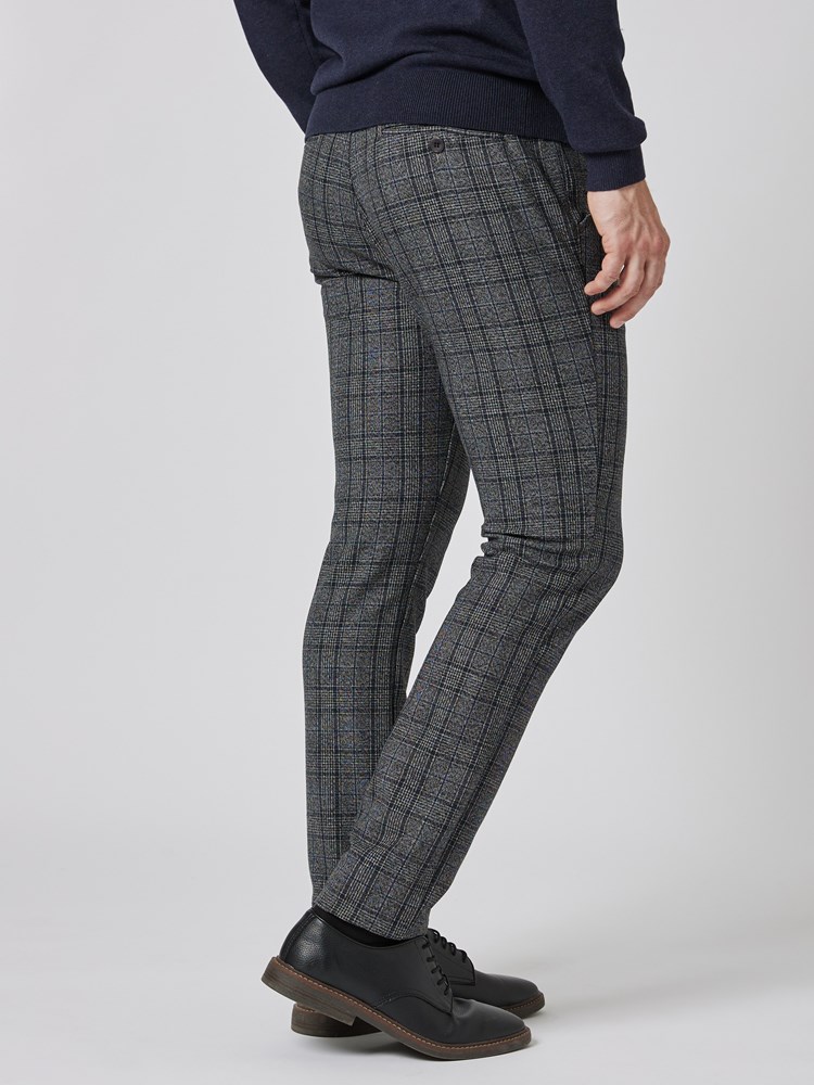 Slim taper check pant Charcoal Melange | VIC
